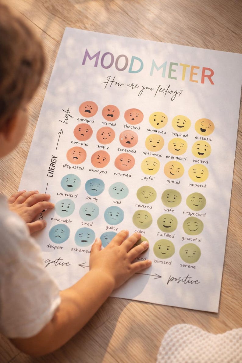 Mood Meter Poster, Feelings Chart, Emotional Regulation Tool (digital ...
