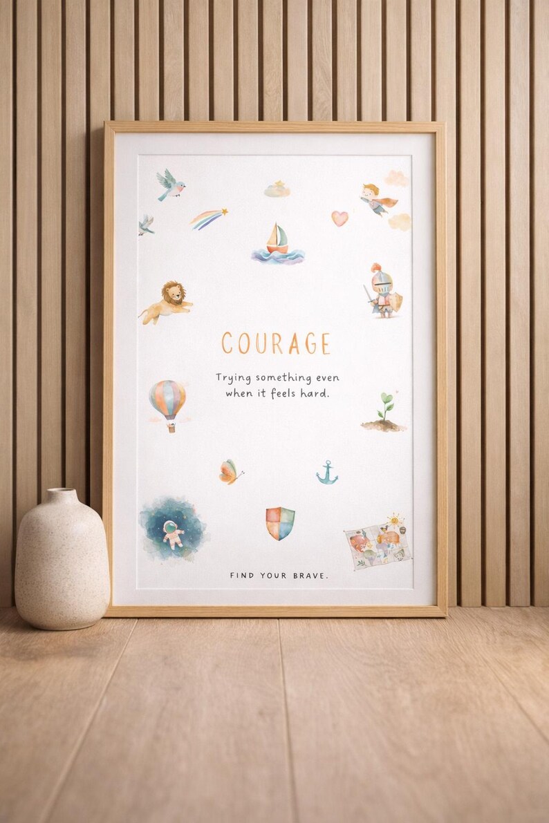Kids Courage Poster, Growth Mindset Wall Art, SEL Classroom Decor ...