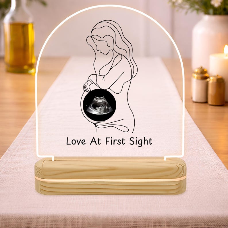 Personalized Sonogram Night Light, Custom Ultrasound Keepsake Lamp ...