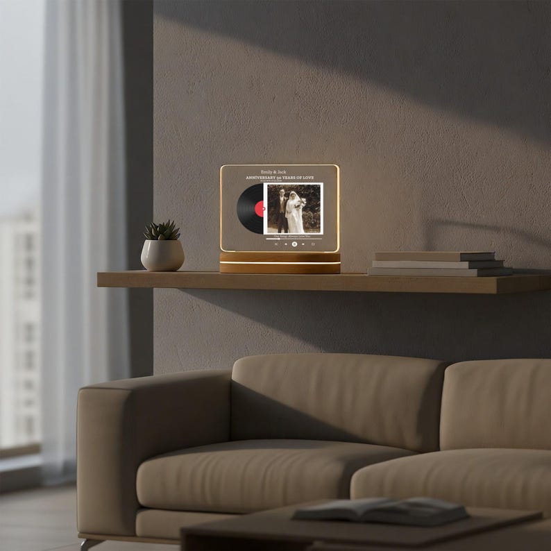 Personalized 50th Anniversary LED Lamp, Custom Photo Night Light ...