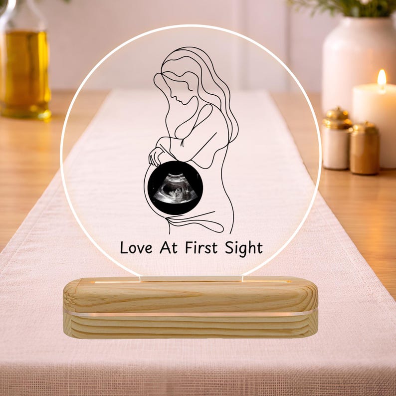 Personalized Sonogram Night Light, Custom Ultrasound Keepsake Lamp ...