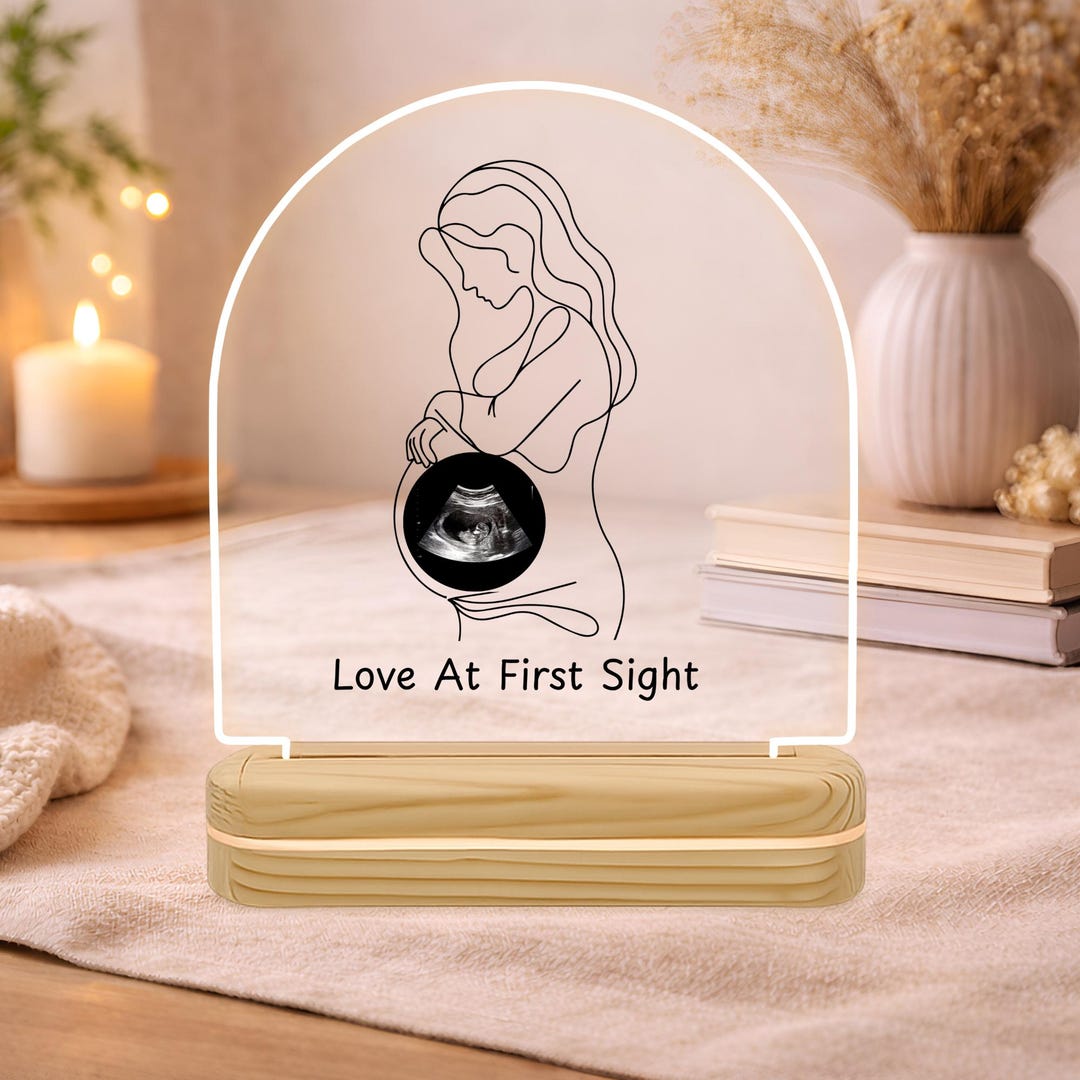 Personalized Sonogram Night Light, Custom Ultrasound Keepsake Lamp ...