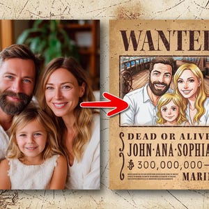 Custom Anime Wanted Poster: Personalized Pirate Portrait (digital ...