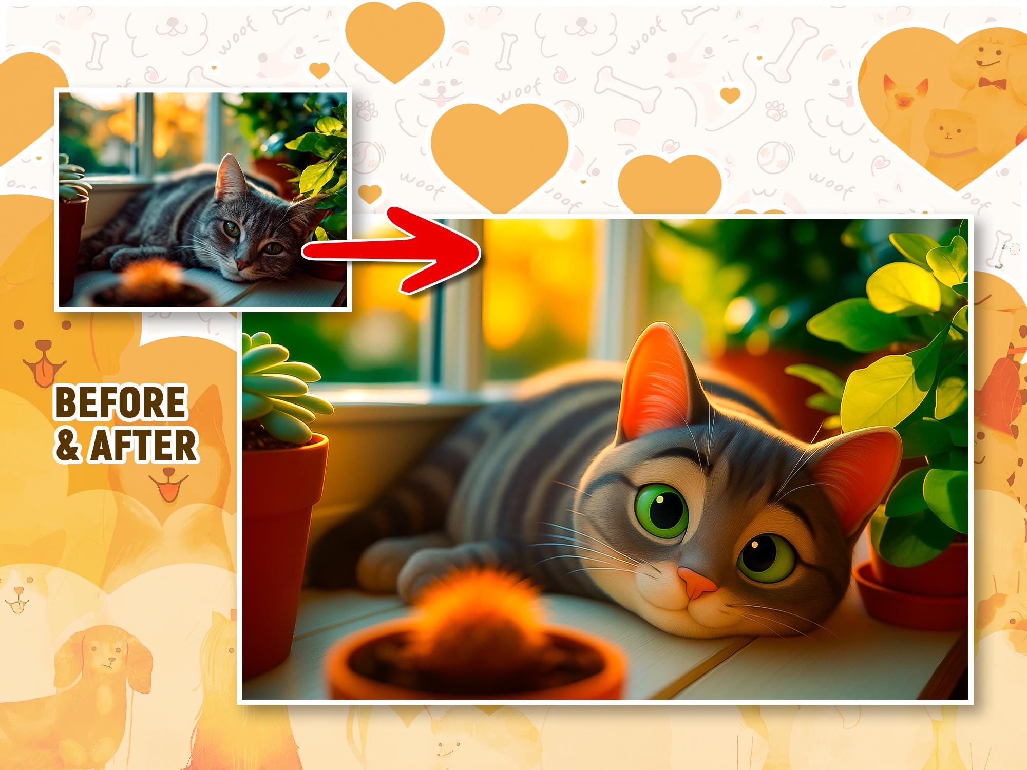 Custom Pixar Style Pet Portrait: Digital Cartoon Art (digital Download ...