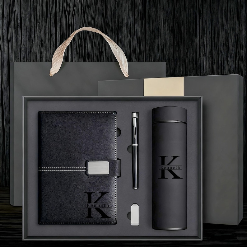 Custom Engraved Notebook With Pen, Leather Notebook Set, End of Year ...