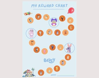 Bluey Reward Chart, Chore Chart, Printable Reward Chart, Instant ...