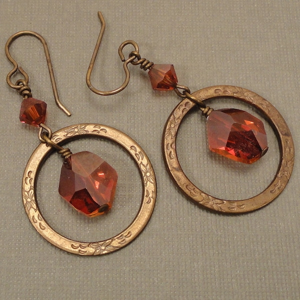 Red Swarovski Earrings - Etsy