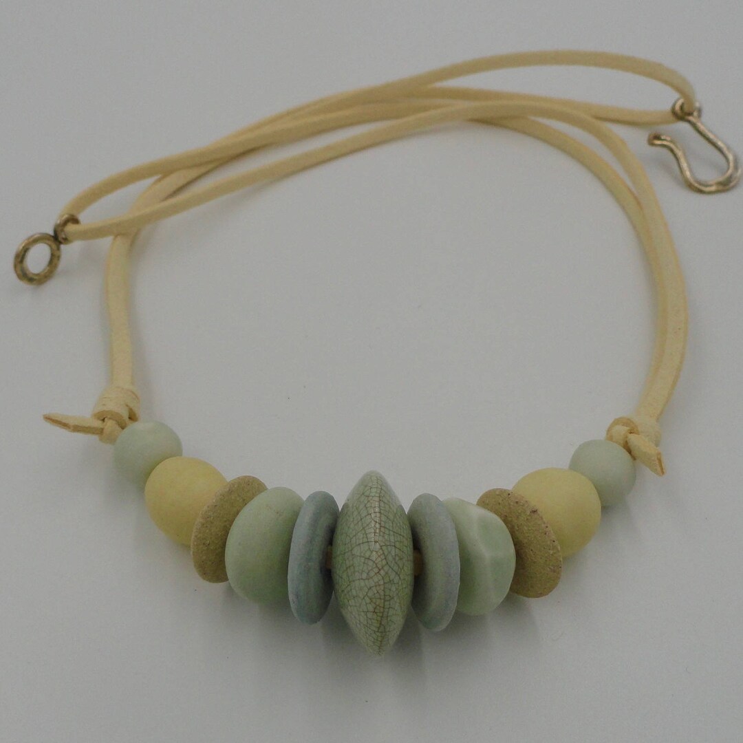River Pebble Ceramic Bead Necklace - Etsy