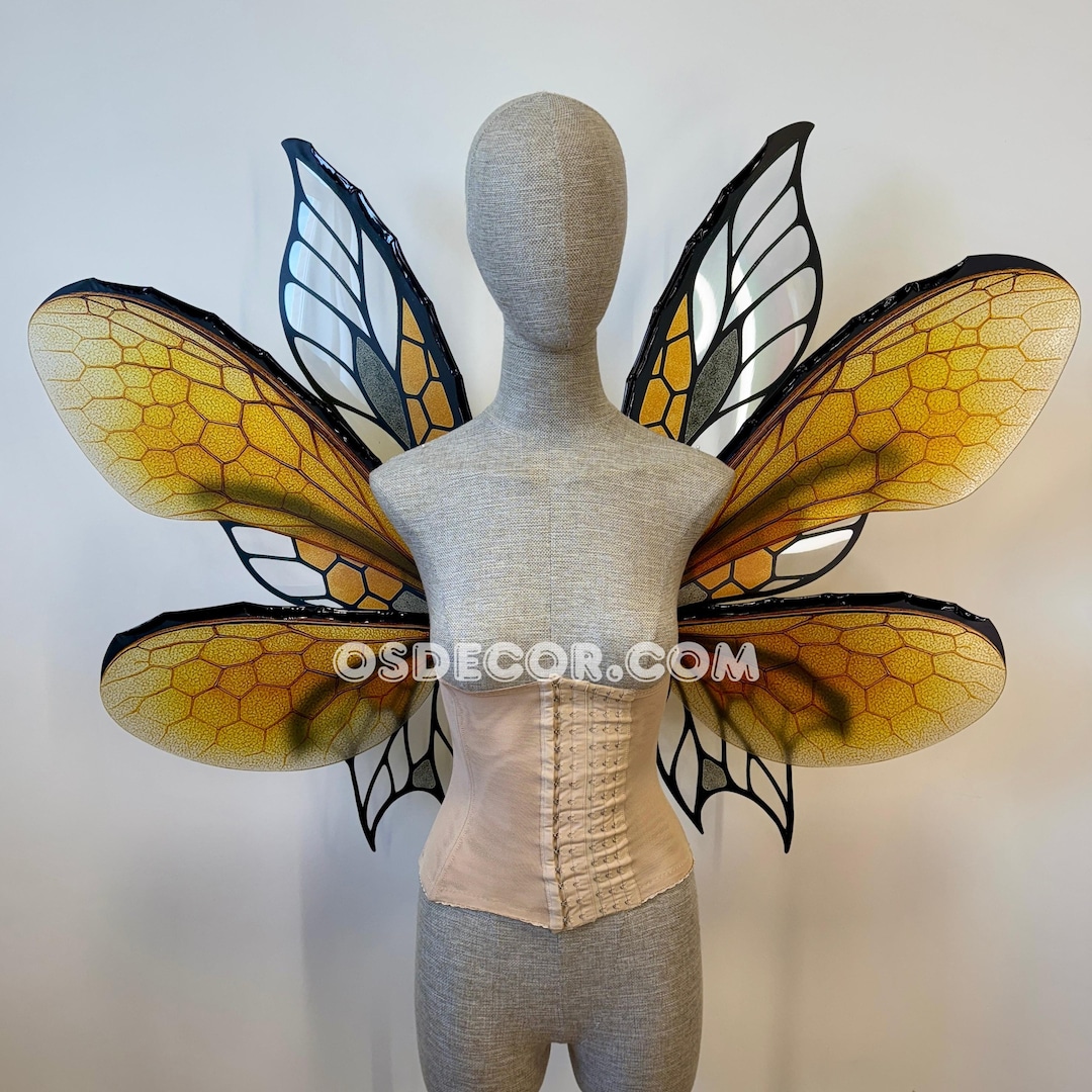 Yellow Honeycomb Bee Fairy Wings - Etsy