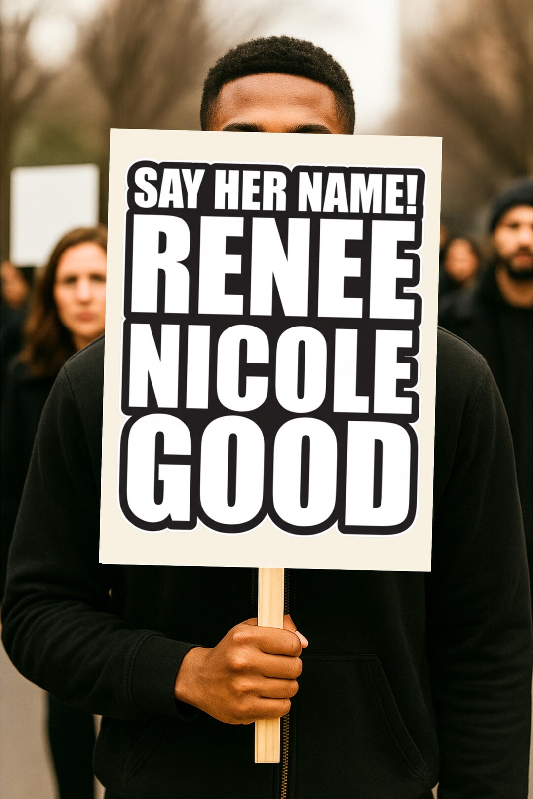 Say Her Name Renee Nicole Good, Memorial Justice Protest Sign ...