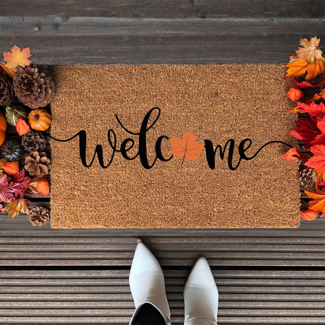 Fall Welcome Coir Doormat, Autumn Decor - Etsy