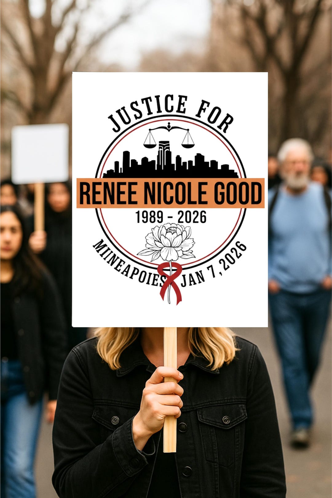Justice for Renee Nicole Good Printed Poster, Abolish ICE Protest Sign ...