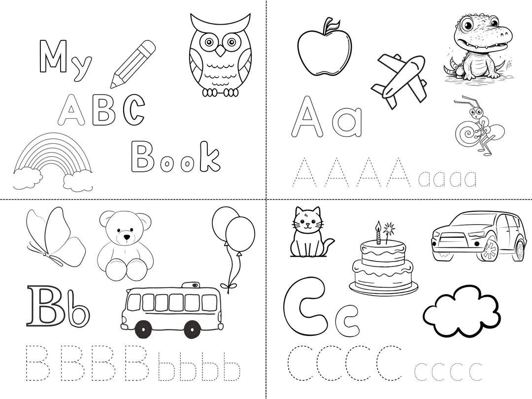 Abc's Coloring Squares - Etsy