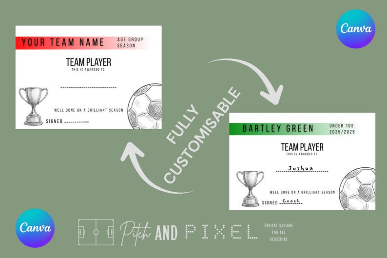 Editable Football Award Certificates | End of Season Awards ...