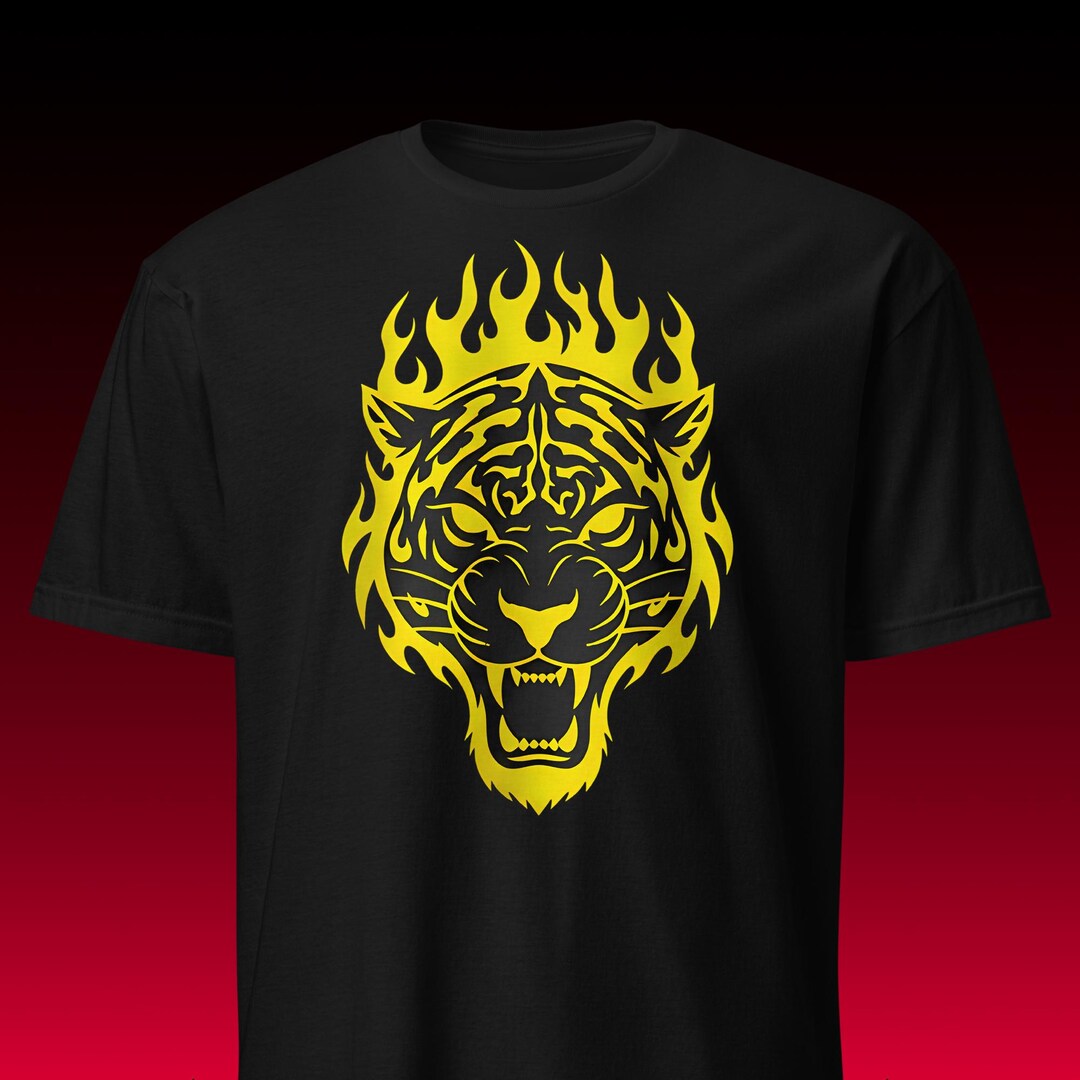 Tribal Tiger Graphic Tee, Y2K Fire Aesthetic, Comfort Colors Vibe ...