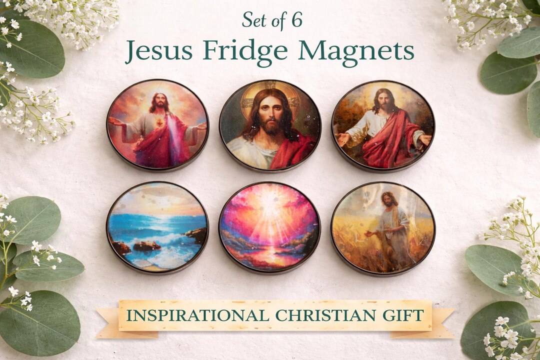 Gift for Her / Jesus Fridge Magnets Set of 6 / Christian Religious ...