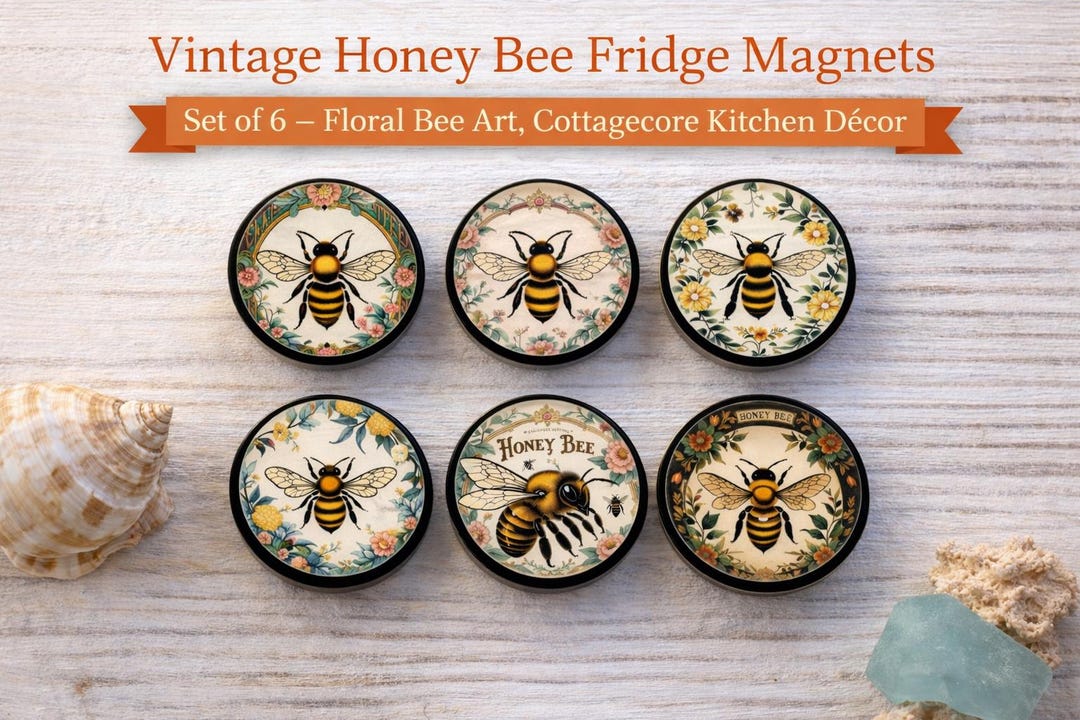 Gift for Her / Honey Bee Magnets / Bumblebee Decor / Bee Fridge Magnets ...