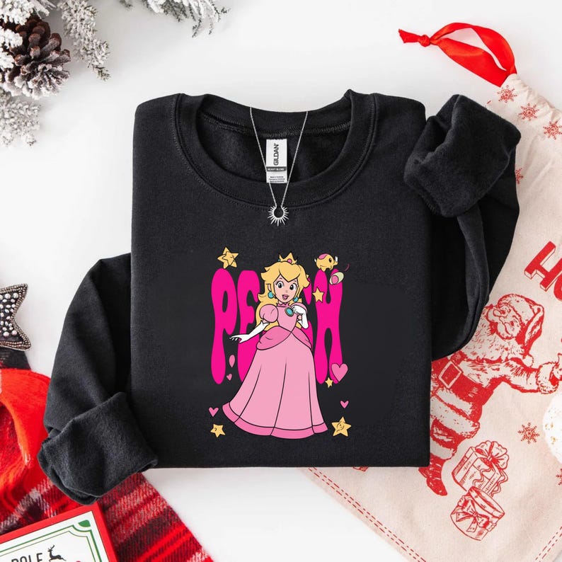 Mario Princess Girls Sweatshirt, Princess Peach Mario Hoodie, Princess ...