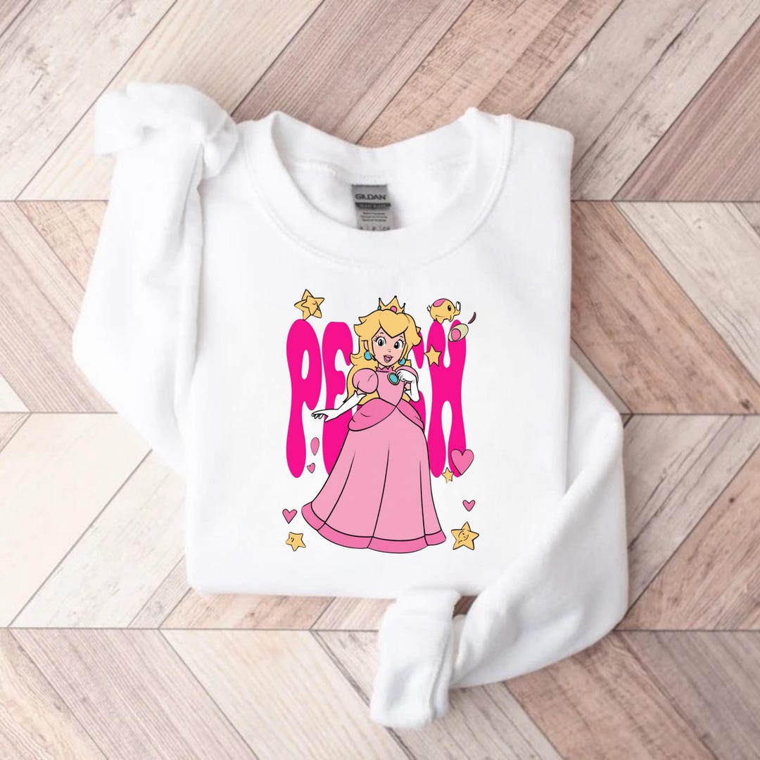Mario Princess Girls Sweatshirt, Princess Peach Mario Hoodie, Princess ...