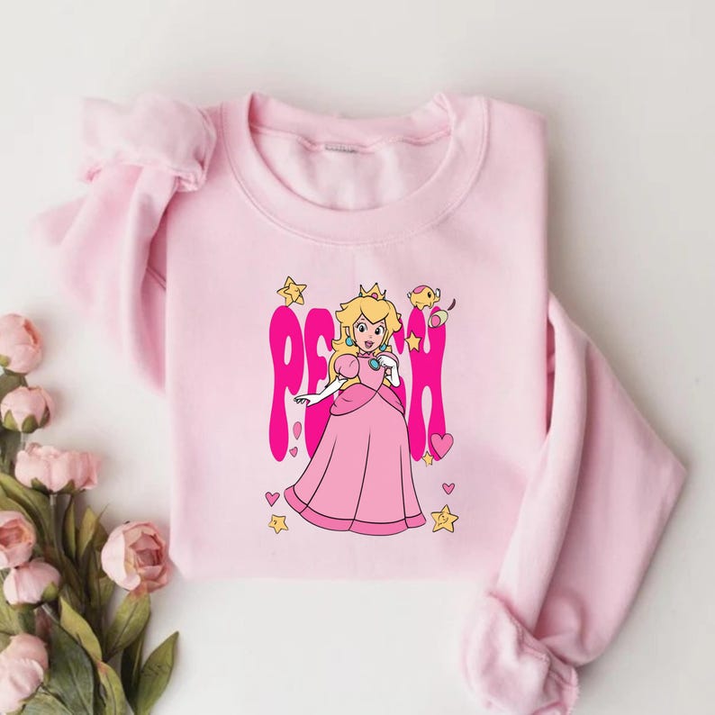 Mario Princess Girls Sweatshirt, Princess Peach Mario Hoodie, Princess ...