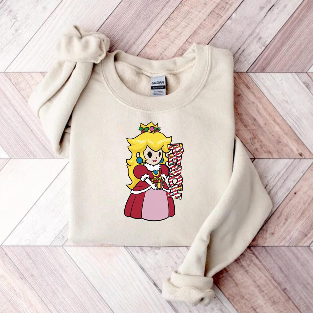 Princess Peach Christmas Sweatshirt, Super Mario Christmas Sweatshirt ...