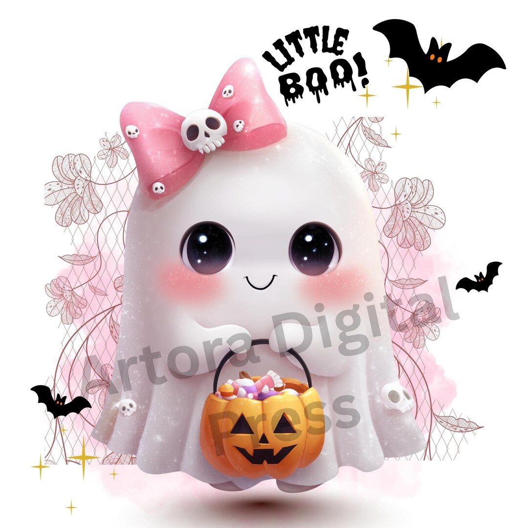 Cute Ghost Girl PNG SVG | Baby Girl Halloween Clipart | First Halloween ...