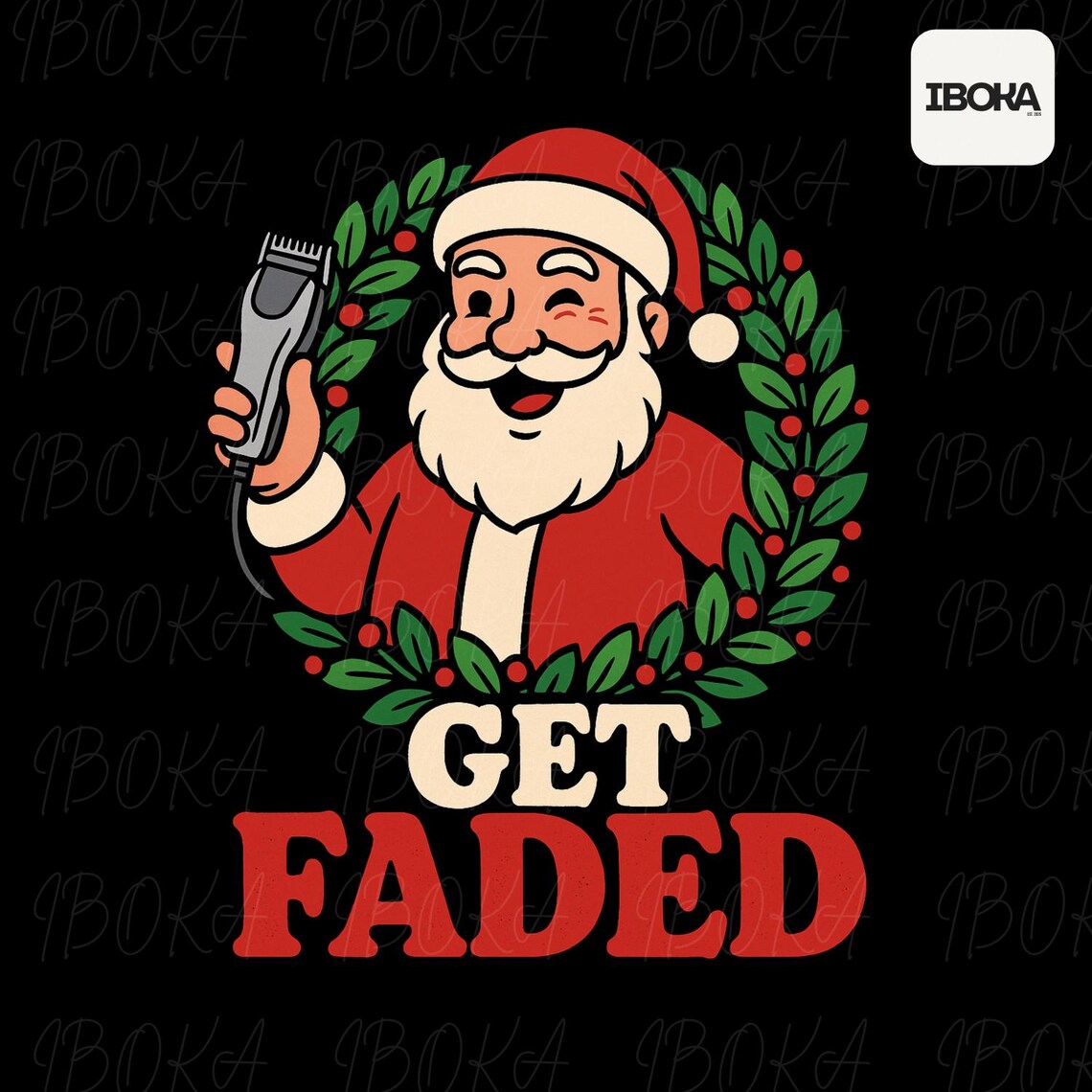 Funny Santa PNG: Barber Get Faded Christmas Humor (digital Download) - Etsy