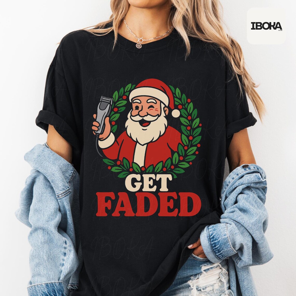 Funny Santa PNG: Barber Get Faded Christmas Humor (digital Download) - Etsy