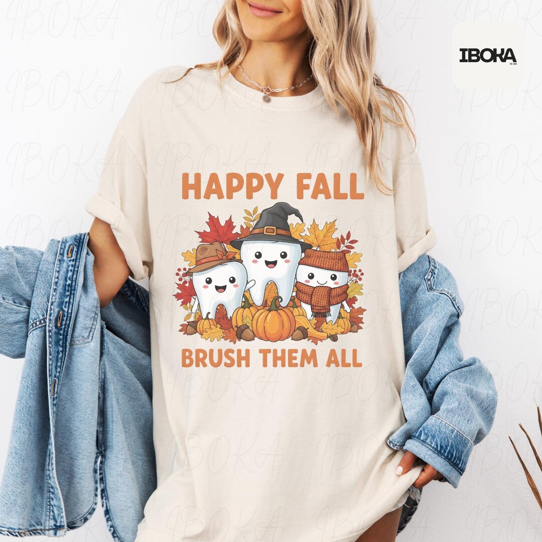 Happy Fall Brush Them All PNG: Dental Thanksgiving Design (digital ...