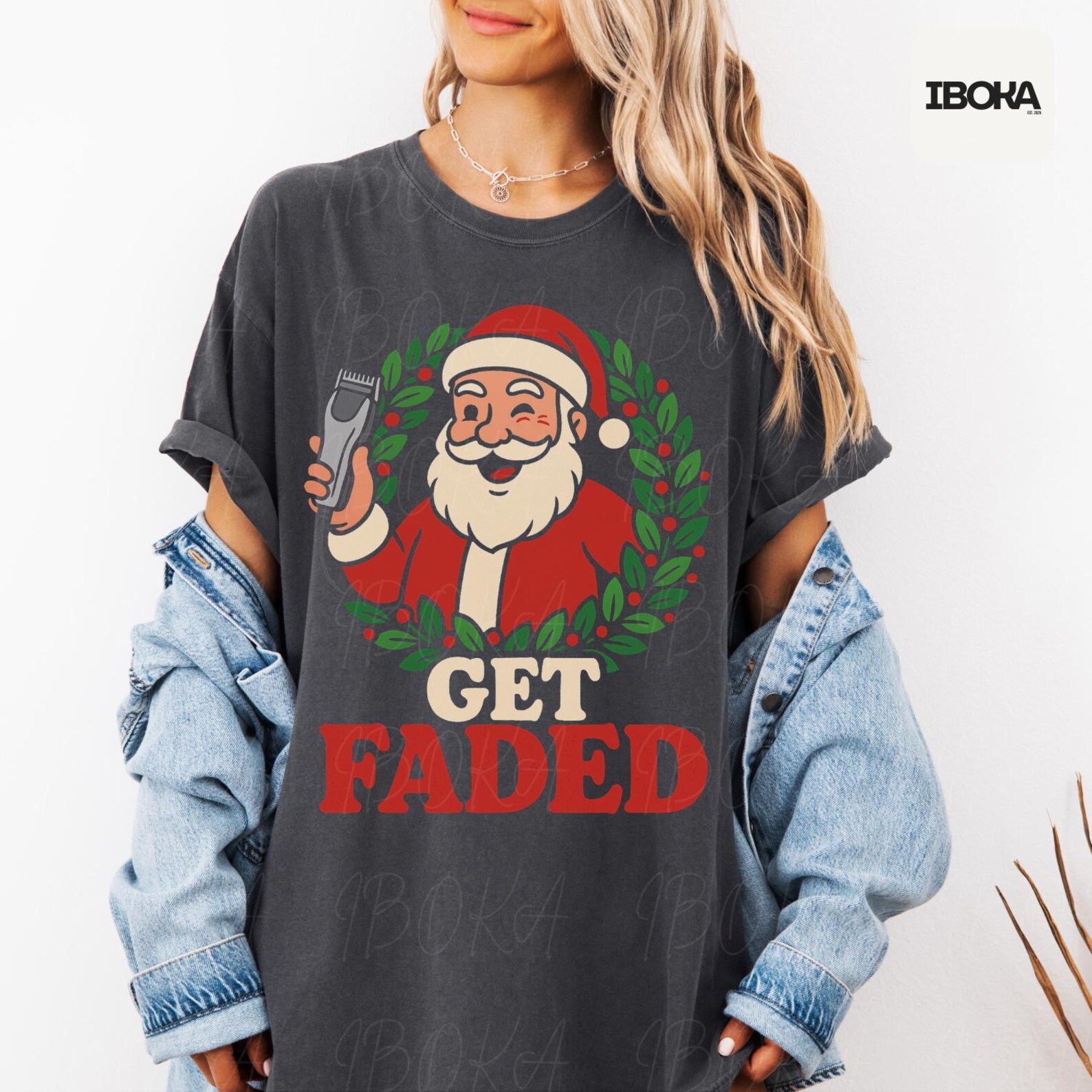 Funny Santa PNG: Barber Get Faded Christmas Humor (digital Download) - Etsy