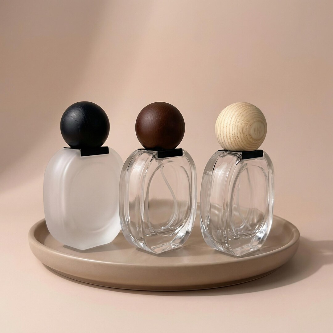 30ml Frosted & Clear Glass Spray Bottle With Wooden Ball Cap ...
