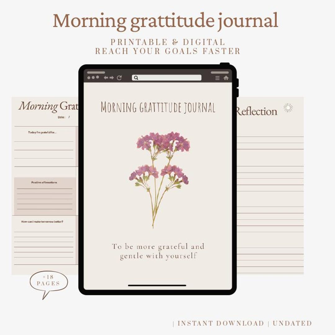 Morning Gratitude Journal Printable | Daily Gratitude Planner | Morning ...