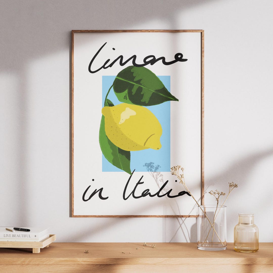 Lemon Art Print (unframed), Italian Kitchen, Mediterranean Art, Limone ...