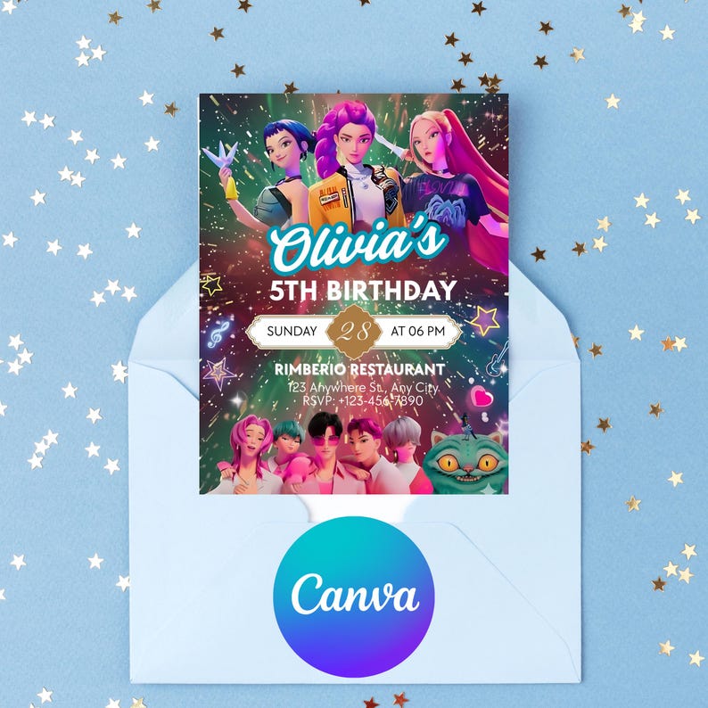Editable KPOP Demon Hunters Invitation| KPOP Invitation| KPOP Birthday ...