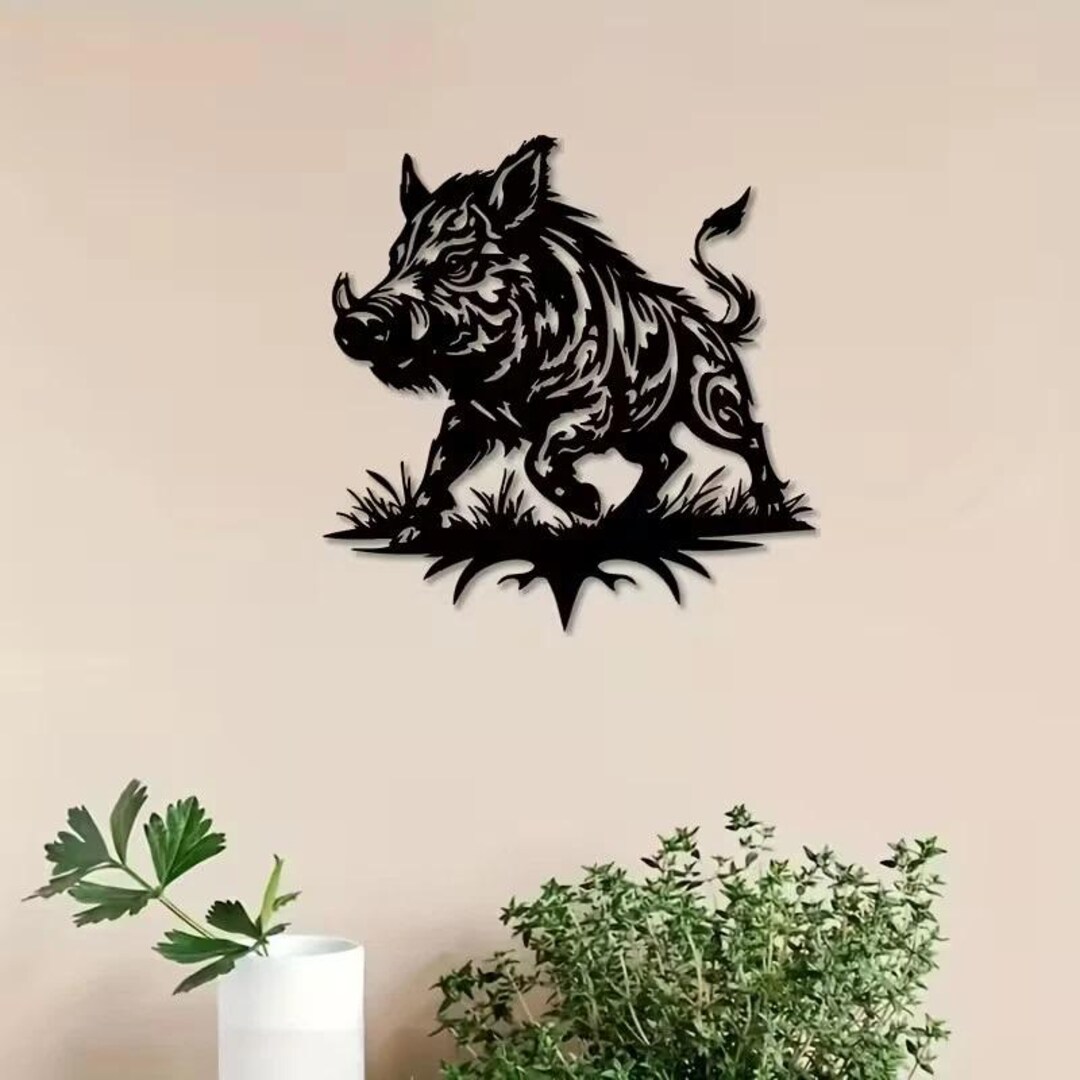 Wild Boar Metal Wall Art - Etsy