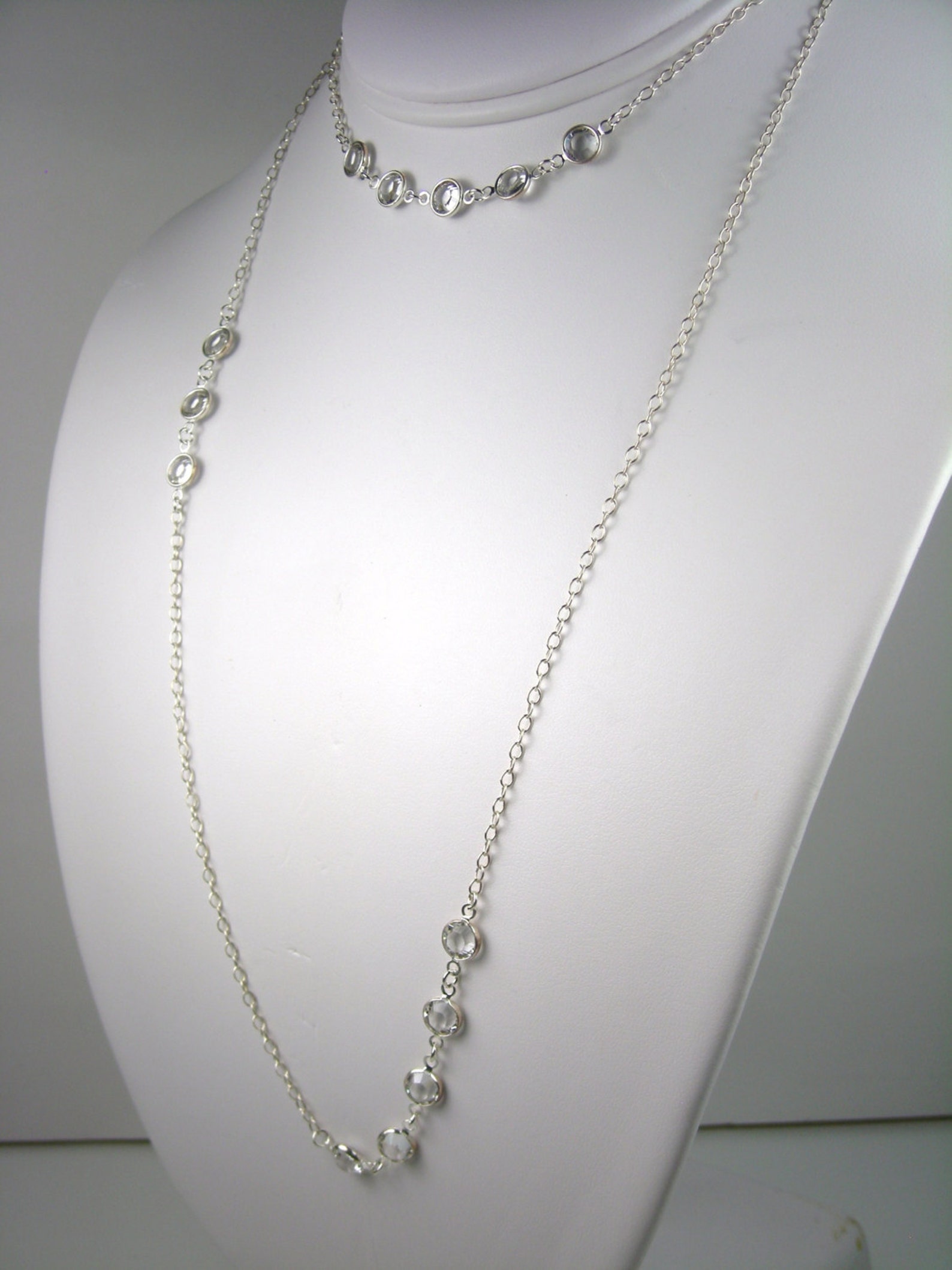 Long Necklace Crystal Stations - Etsy