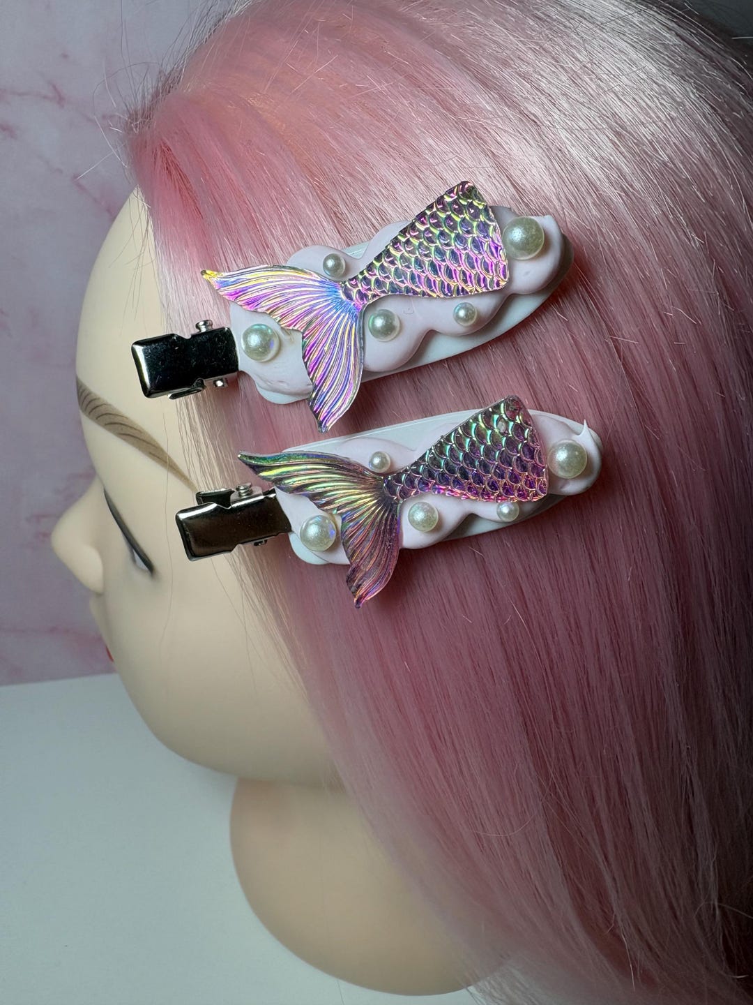 Mermaid Hair Clips - H2O Y2K Themed Accessories in Blue and Pink - Etsy