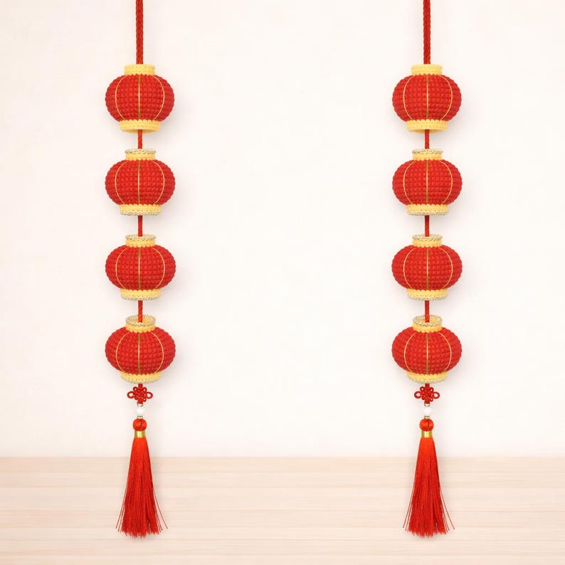 Lucky Red Lantern Crochet Pattern PDF – Chinese New Year Hanging Charm ...