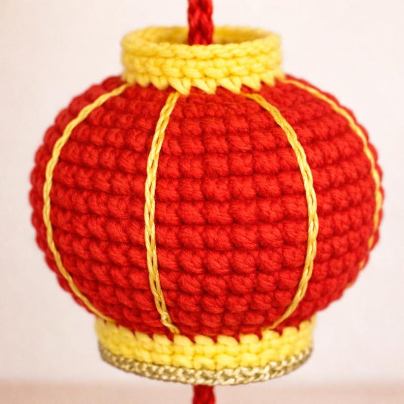 Lucky Red Lantern Crochet Pattern PDF – Chinese New Year Hanging Charm ...