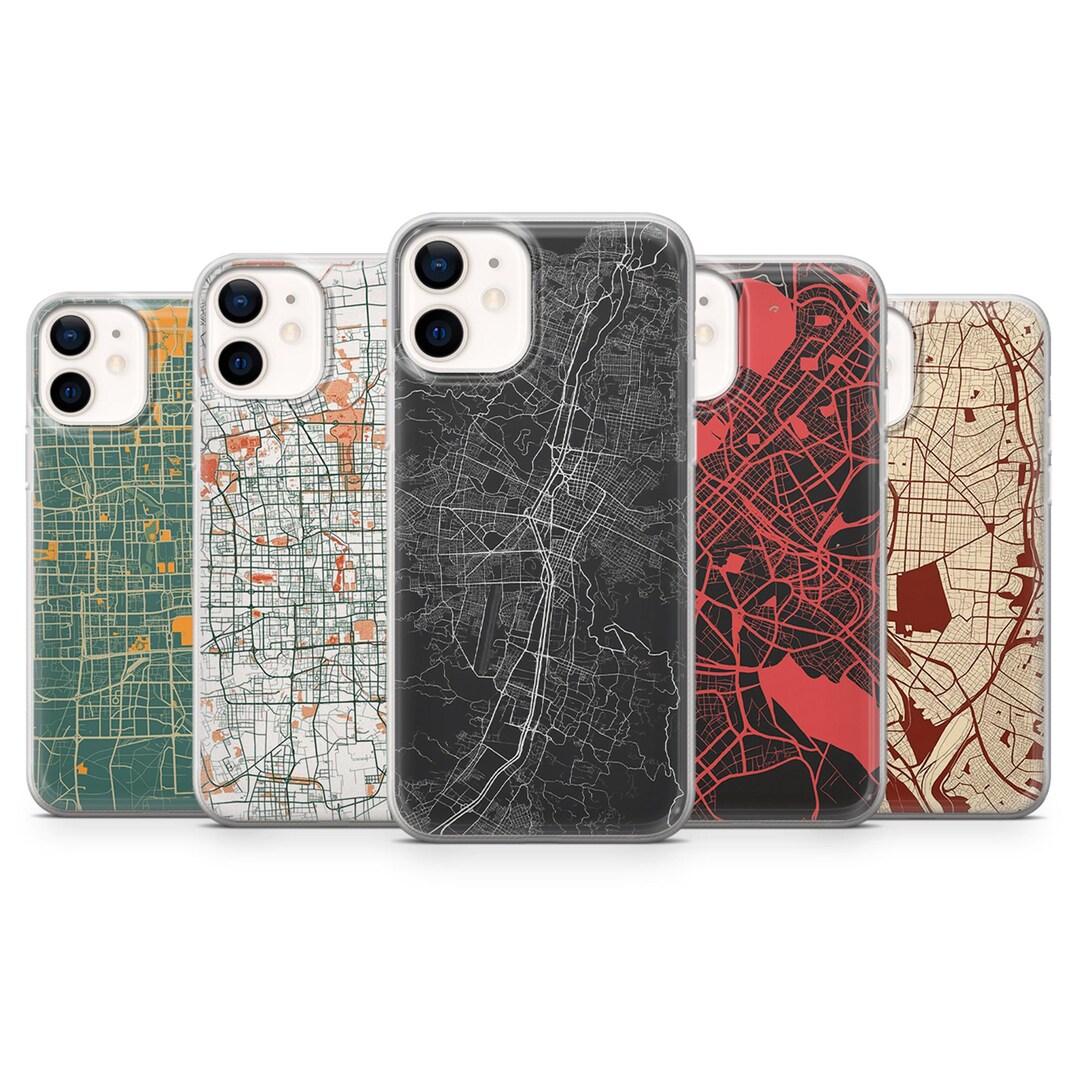 City Map Phone Case Urban Navigation Street Cover for iPhone 17, 16, 15 ...
