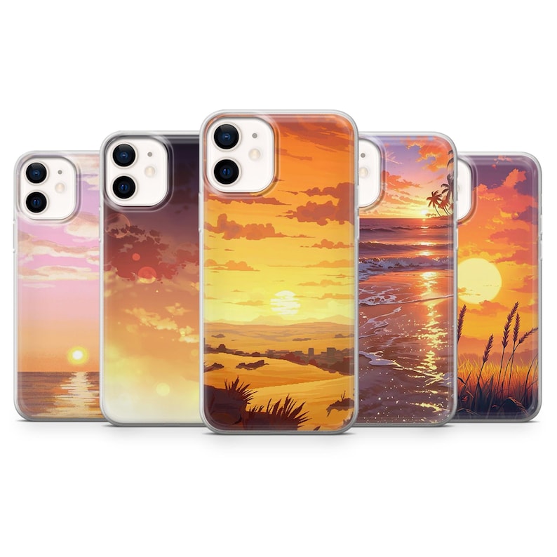 Sunset Phone Case Beach Summer Tropical Cover for iPhone 17, 16, 15, 14 ...
