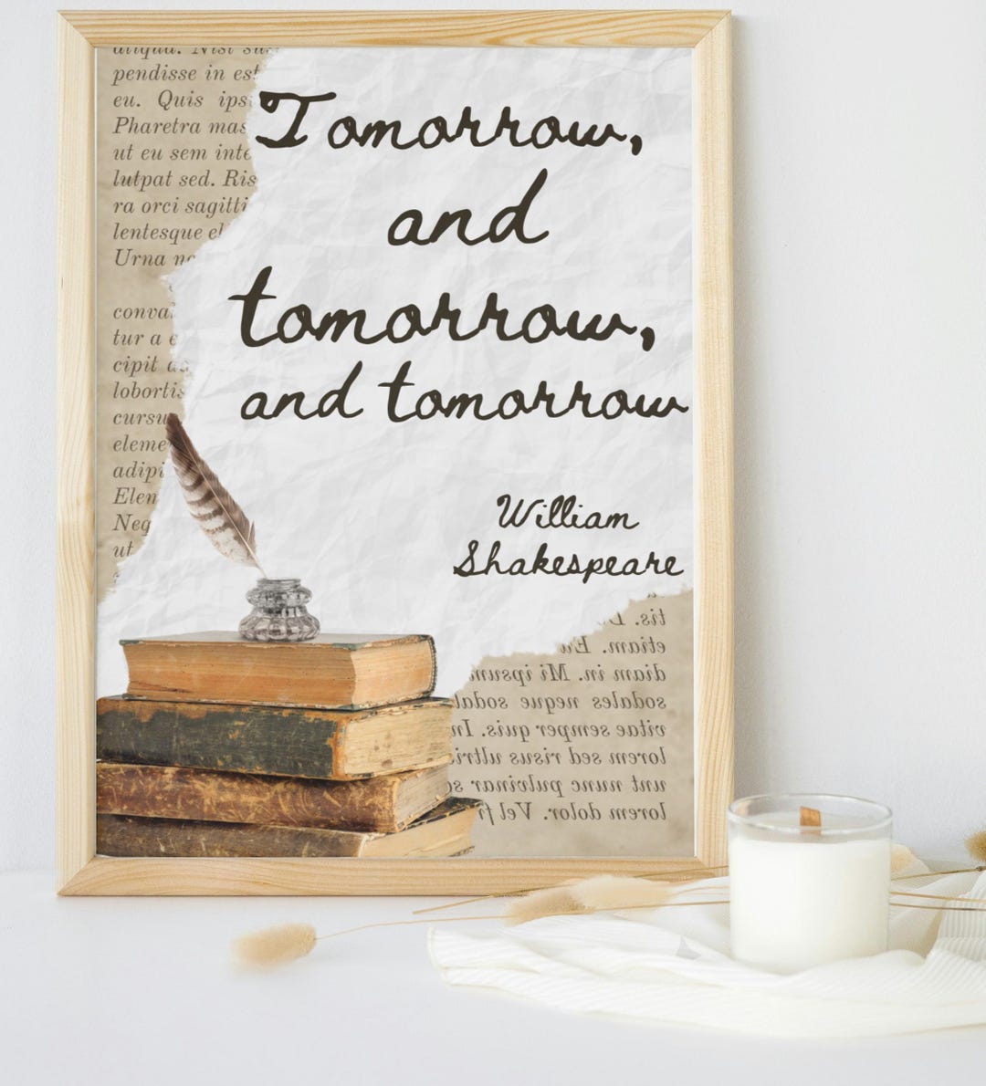 Macbeth ‘tomorrow and Tomorrow’ Quote Poster, Shakespeare Wall Art ...