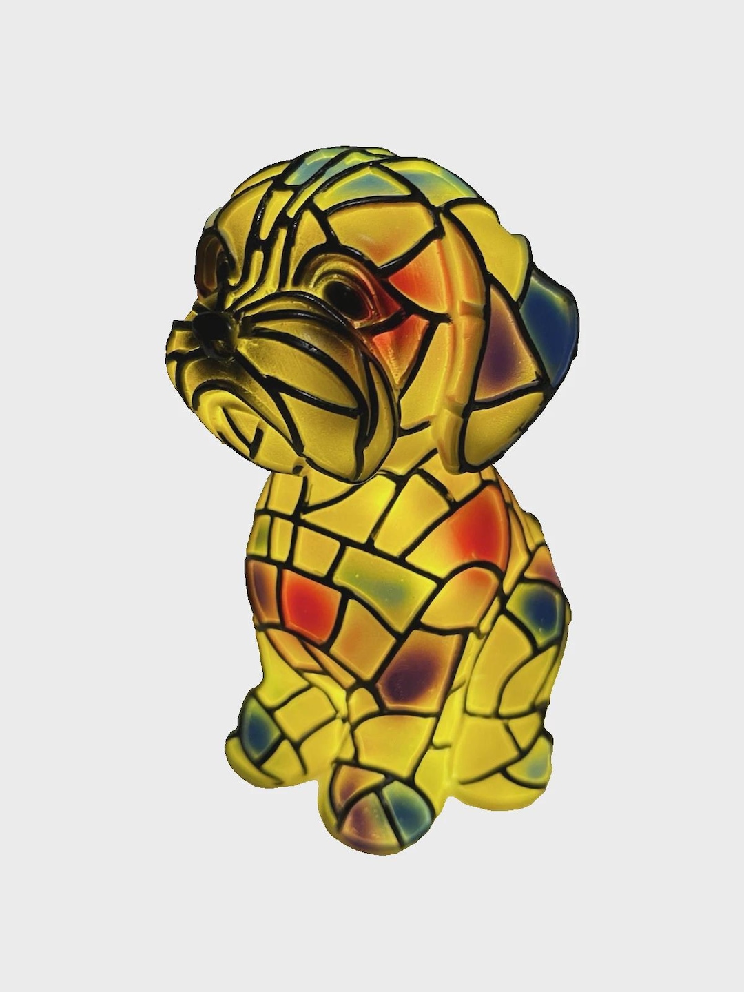 Schnauzer Lamp Stained Retro Dogs Stained Resin Tabletop Night Light 3D ...
