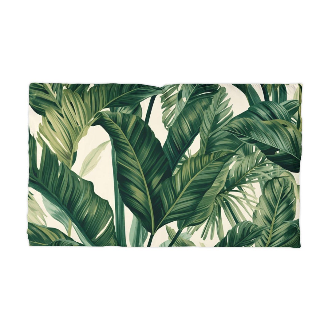 Tropical Leaf Microfiber Pillowcase: Botanical Bedroom Decor - Etsy