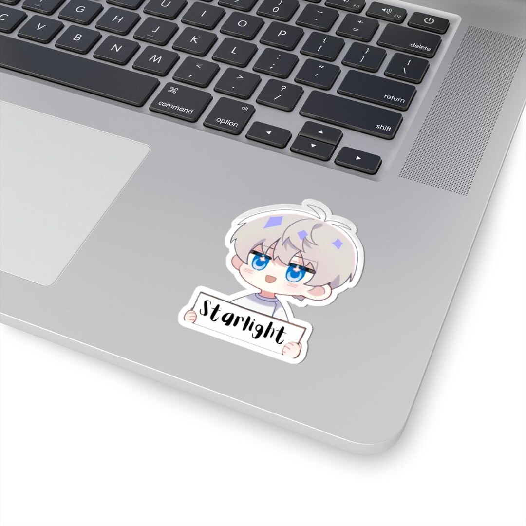 Chibi Blonde Boy Holding "starlight" Kiss-cut Sticker - Etsy