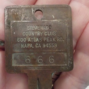Room 666 Hotel Key Authentic Large Vintage Silverado Country Club Spa ...