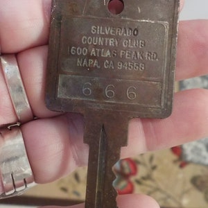 Room 666 Hotel Key Authentic Large Vintage Silverado Country Club Spa ...
