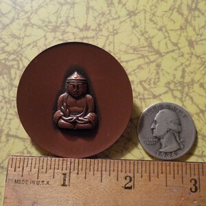 Big 2" Vintage Copper Buddha Brooch Pin Hat Pin Lapel Pin Round 3-D ...