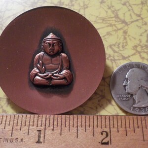 Big 2" Vintage Copper Buddha Brooch Pin Hat Pin Lapel Pin Round 3-D ...