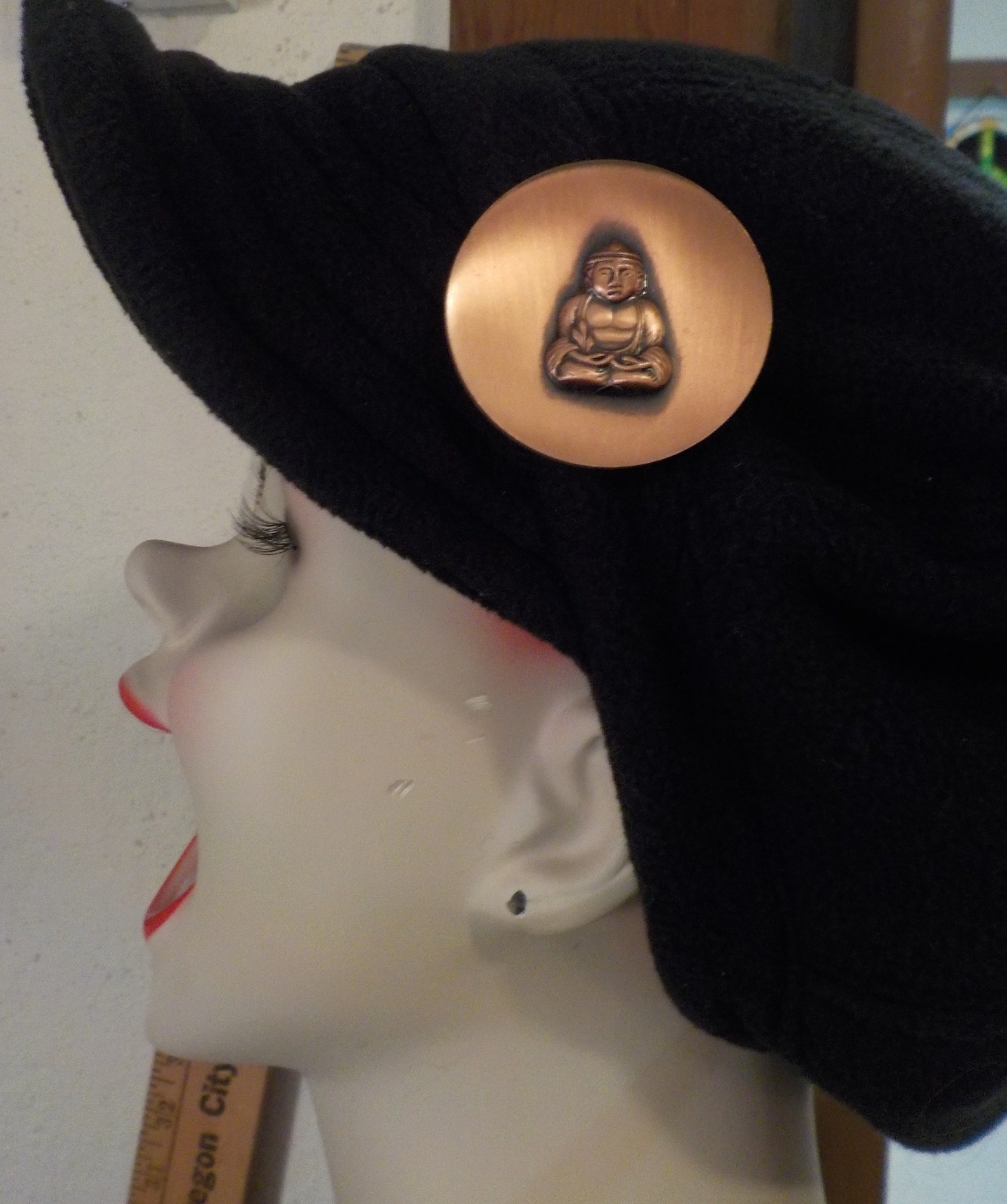 Big 2 Vintage Copper Buddha Brooch Pin Hat Pin Lapel Pin - Etsy